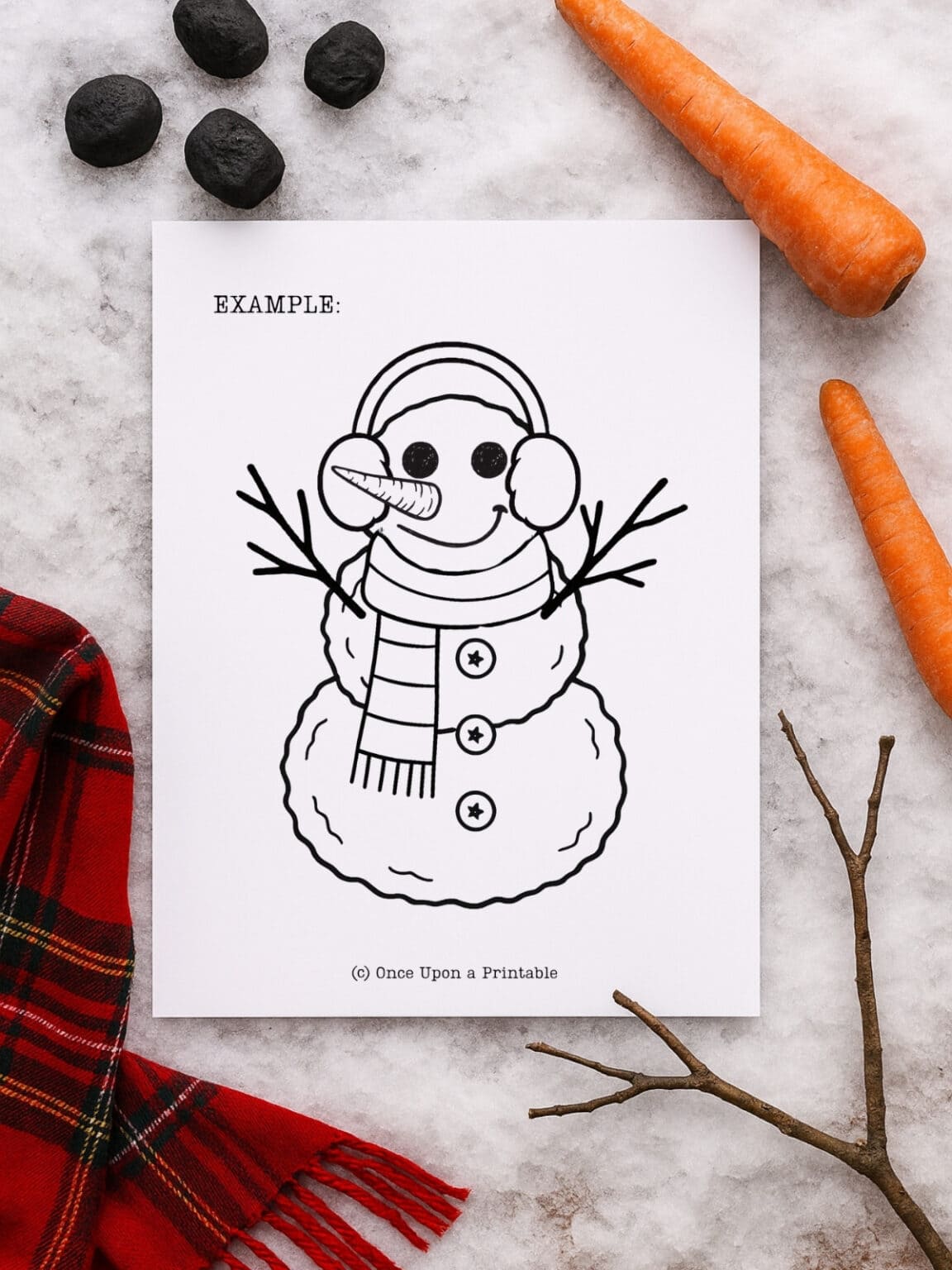 Snowman Template (Free Printables) - Once Upon a Printable