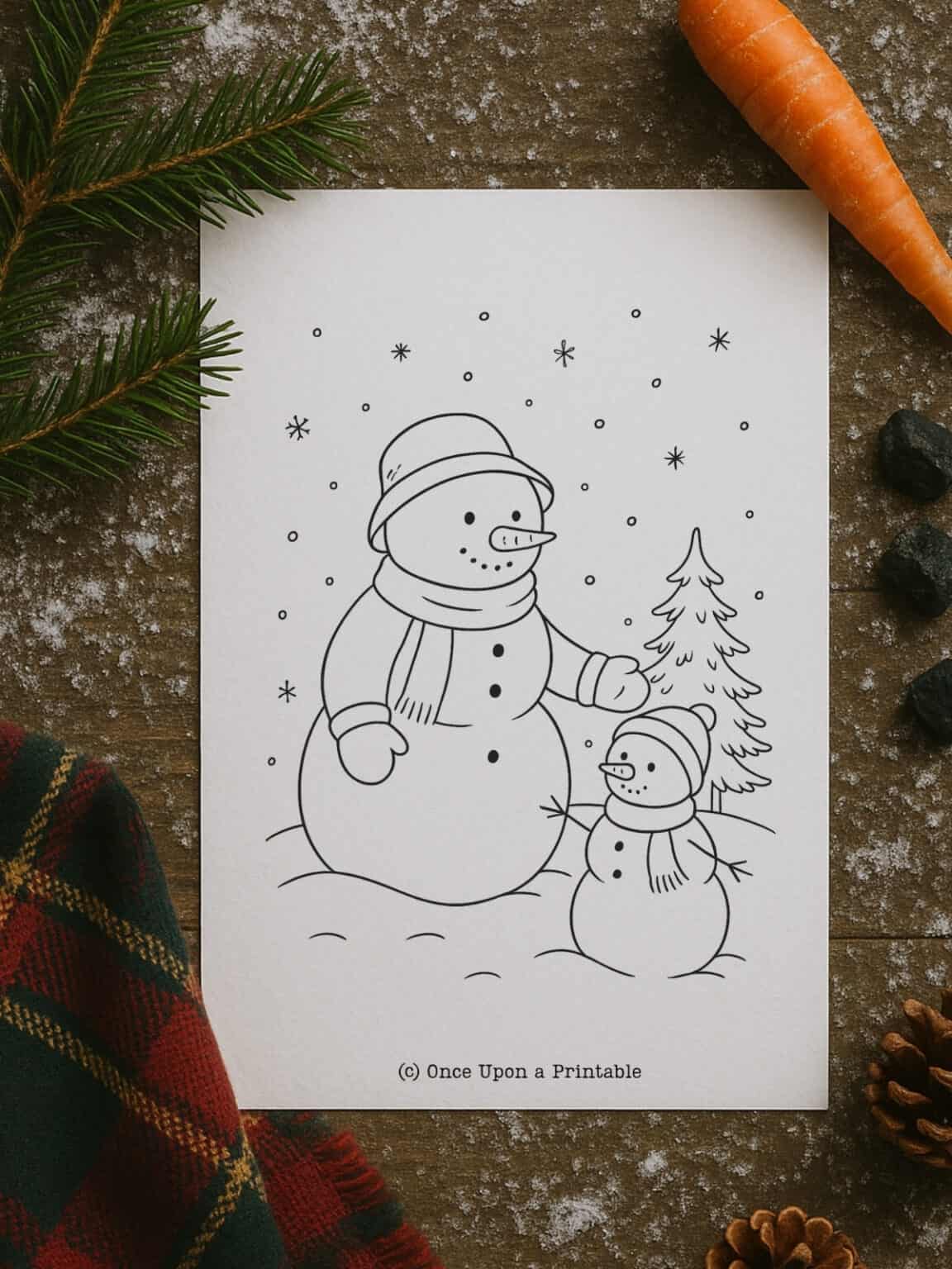Snowman Template (Free Printables) - Once Upon a Printable
