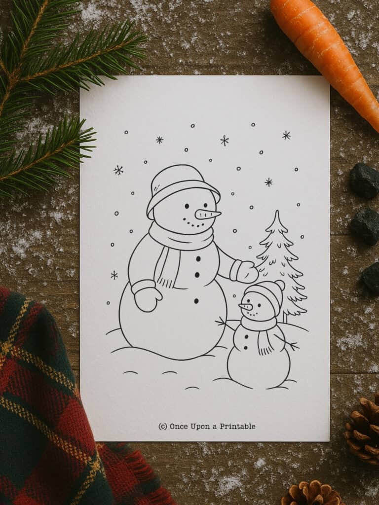 Snowman Template (Free Printables) - Once Upon a Printable