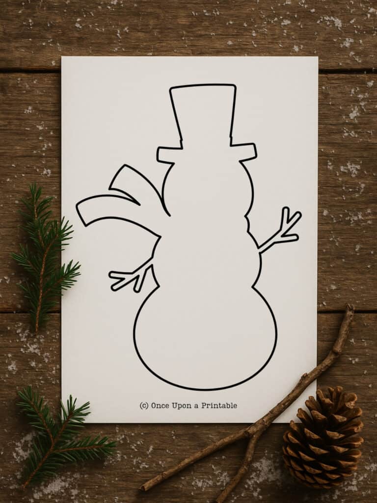 Snowman Template (Free Printables) - Once Upon a Printable