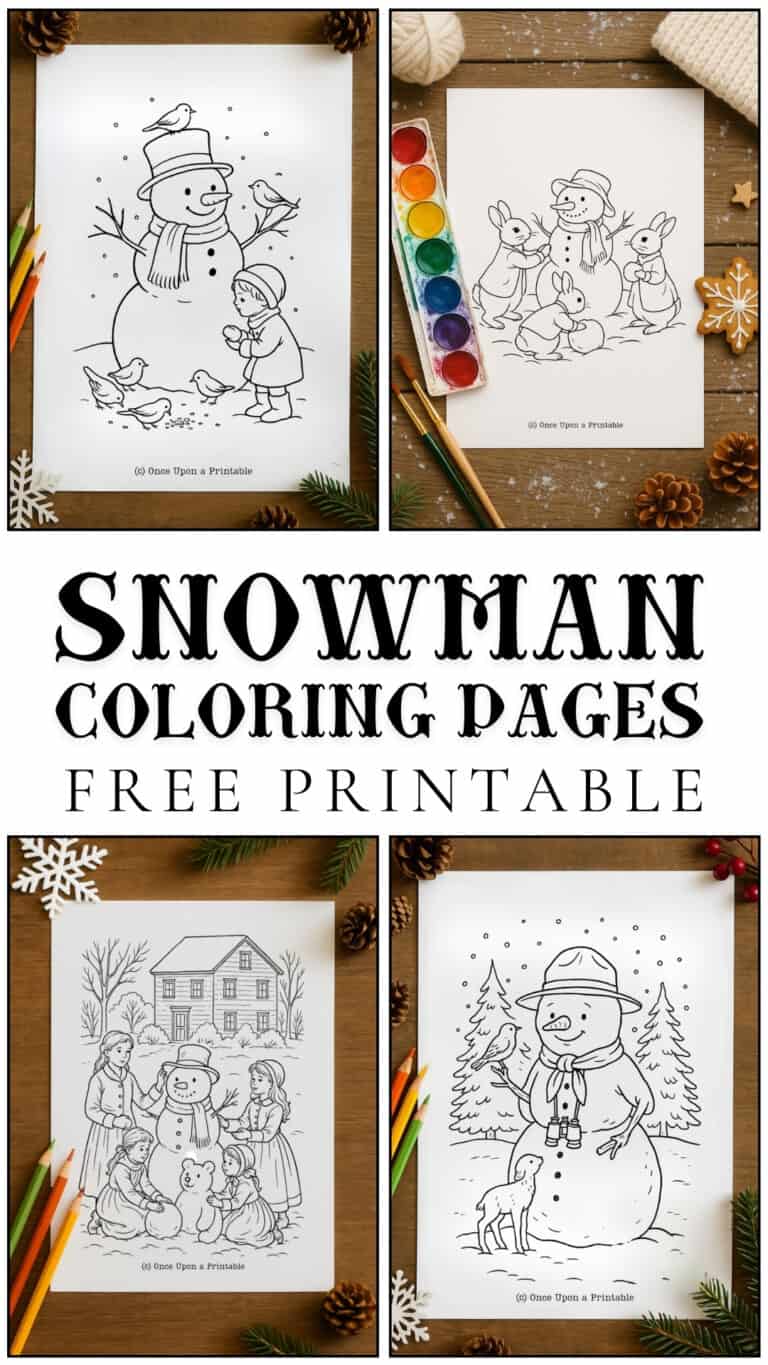 Snowman Coloring Pages (Free Printables) - Once Upon a Printable