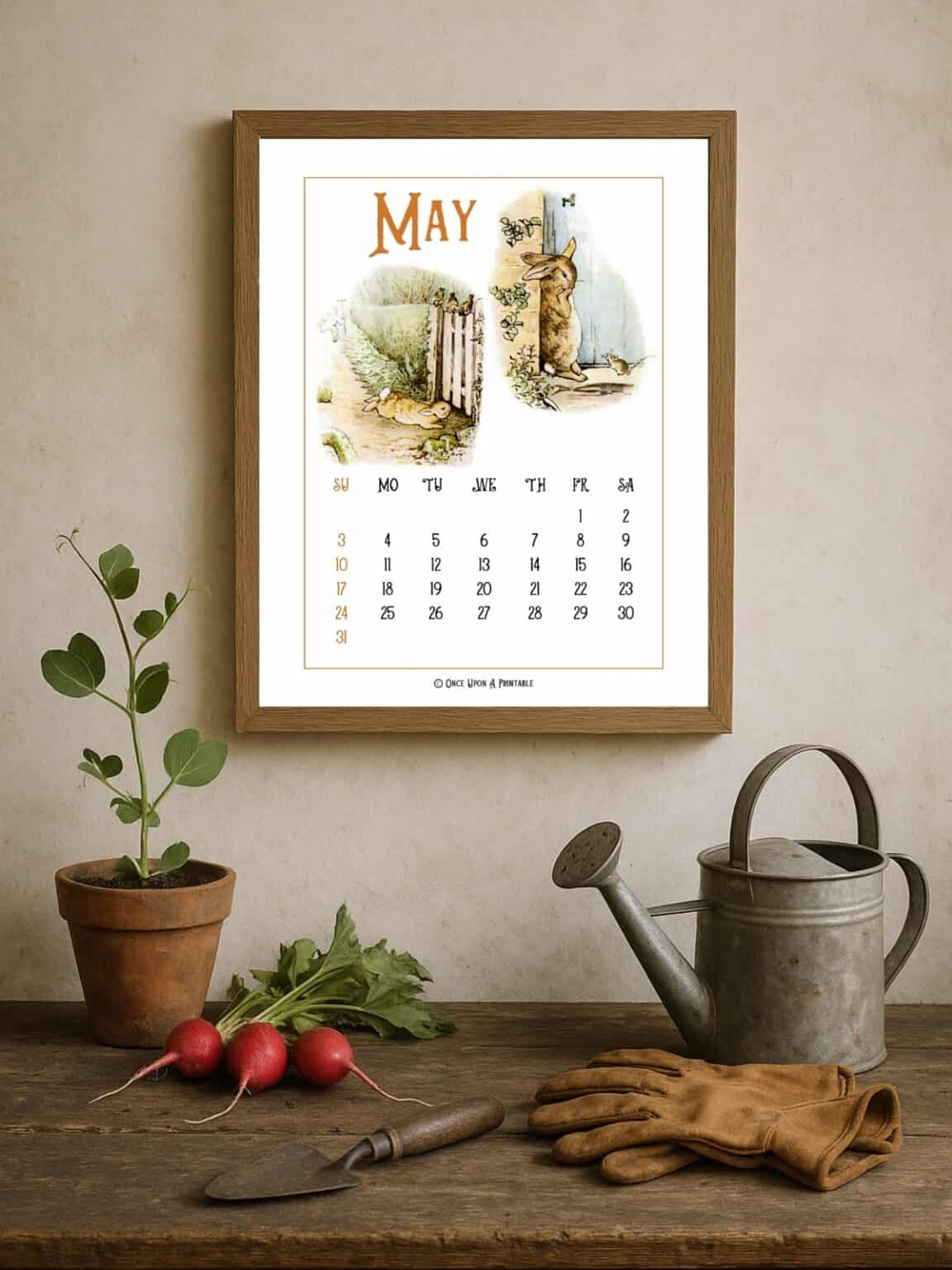 Peter Rabbit Calendar (Free Printable) - Once Upon a Printable