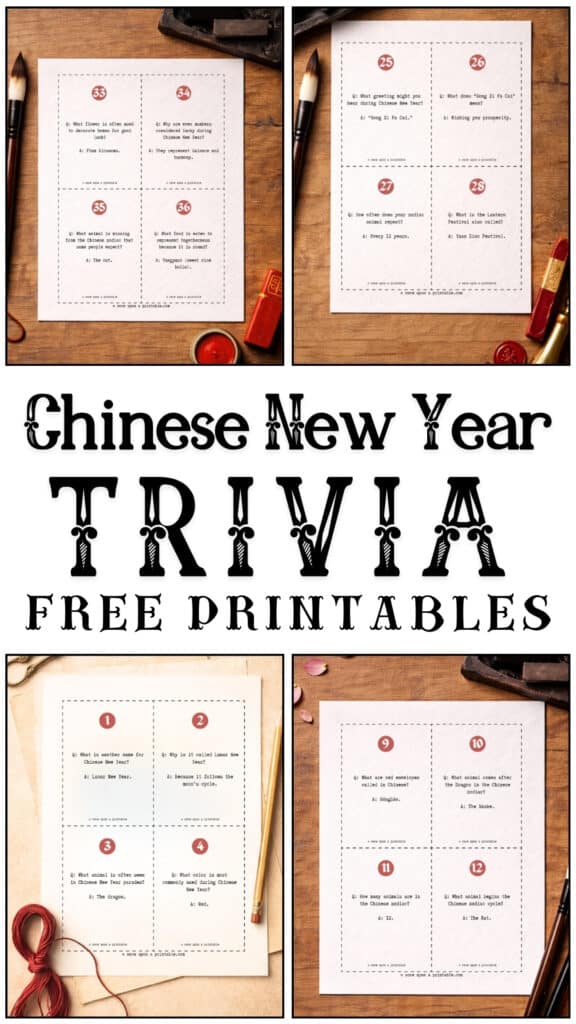 Chinese New Year Trivia Questions & Answers - Once Upon a Printable
