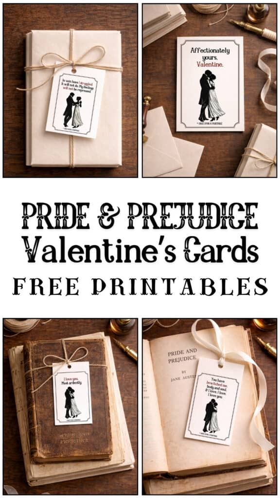Pride and Prejudice Valentines (Free Printable) - Once Upon a Printable