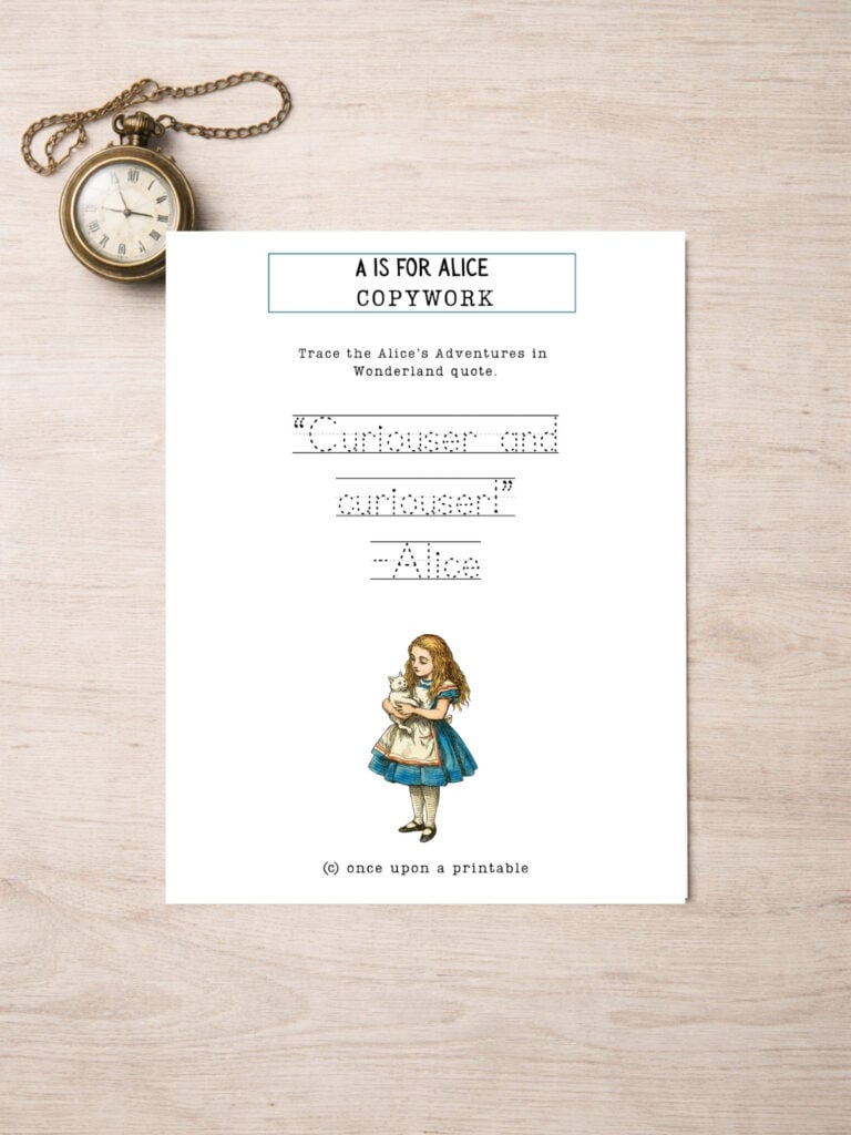Free Alice in Wonderland Printables - Once Upon a Printable