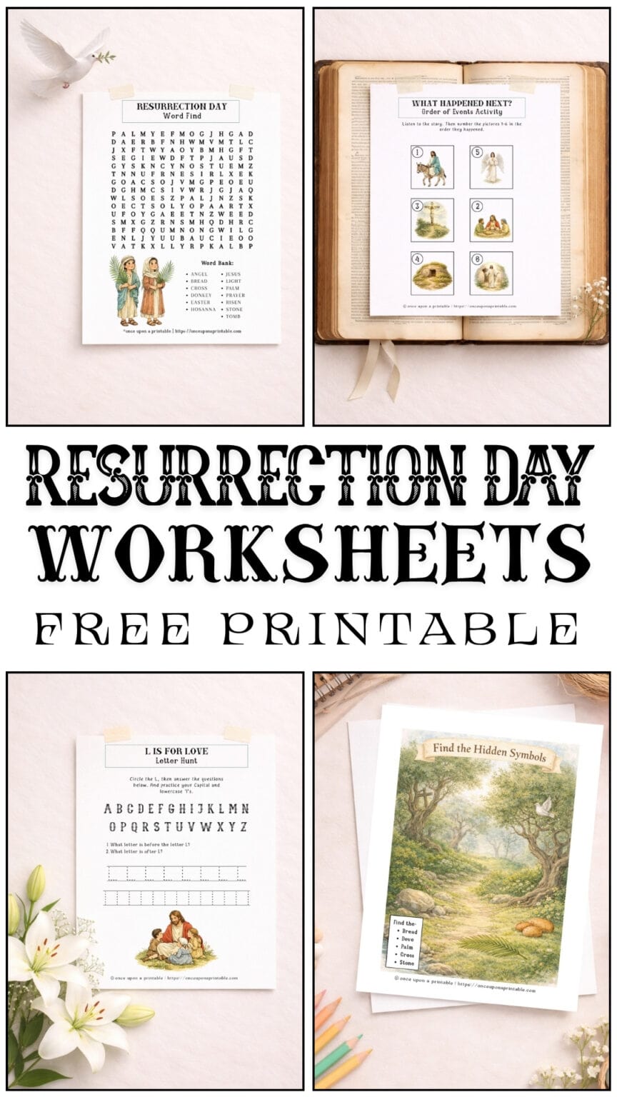 Resurrection Day Worksheets & Activities (Free Printables) - Once Upon ...